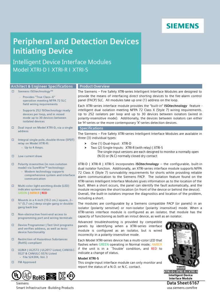 Siemens - Isolator Module XTRI-S | PDF | Switch | Computer Engineering