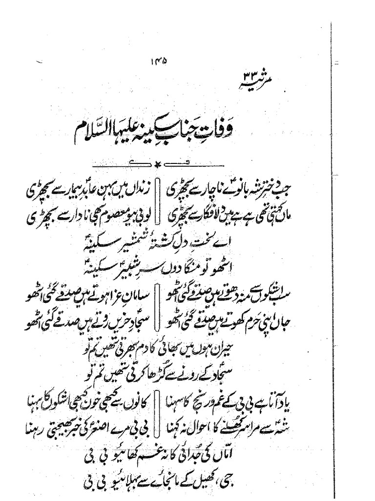 Jab Dukhtar e Sheh Bano e Nachar Se Bichri | PDF