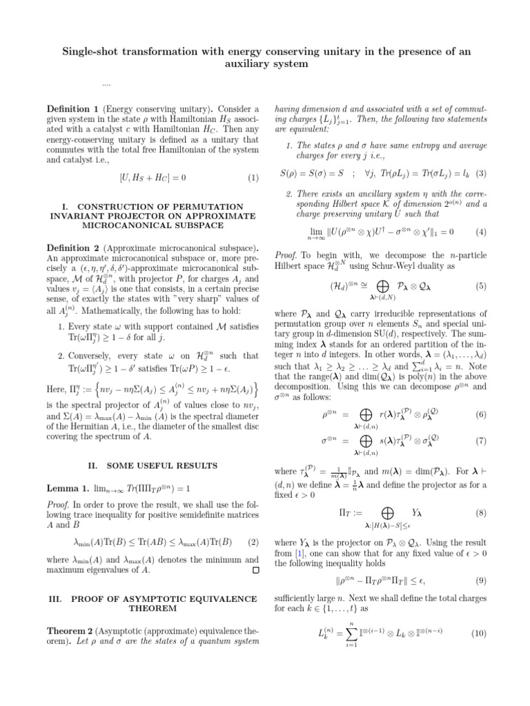 Commuting Equivalence Theorem | PDF | Physics | Algebra