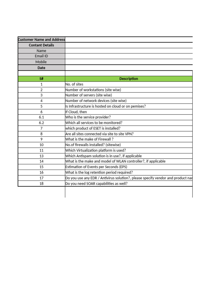 SOC Questionnaire v1.0 | PDF