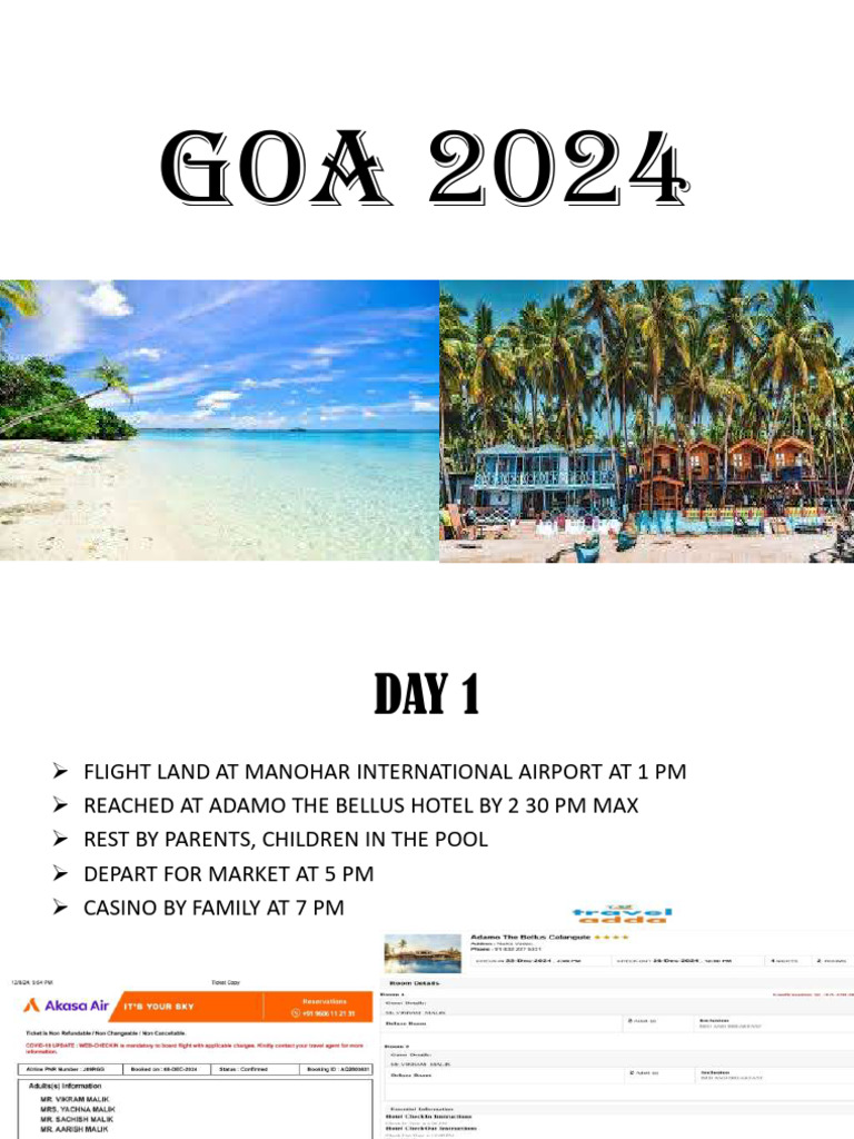 Goa Family Trip Itinerary 2024 | PDF