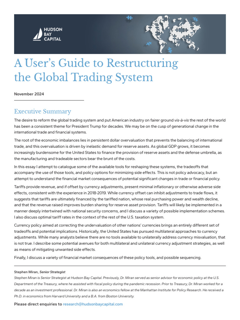 A Users Guide To Restructuring The Global Trading System | PDF | Exchange Rate | Tariff