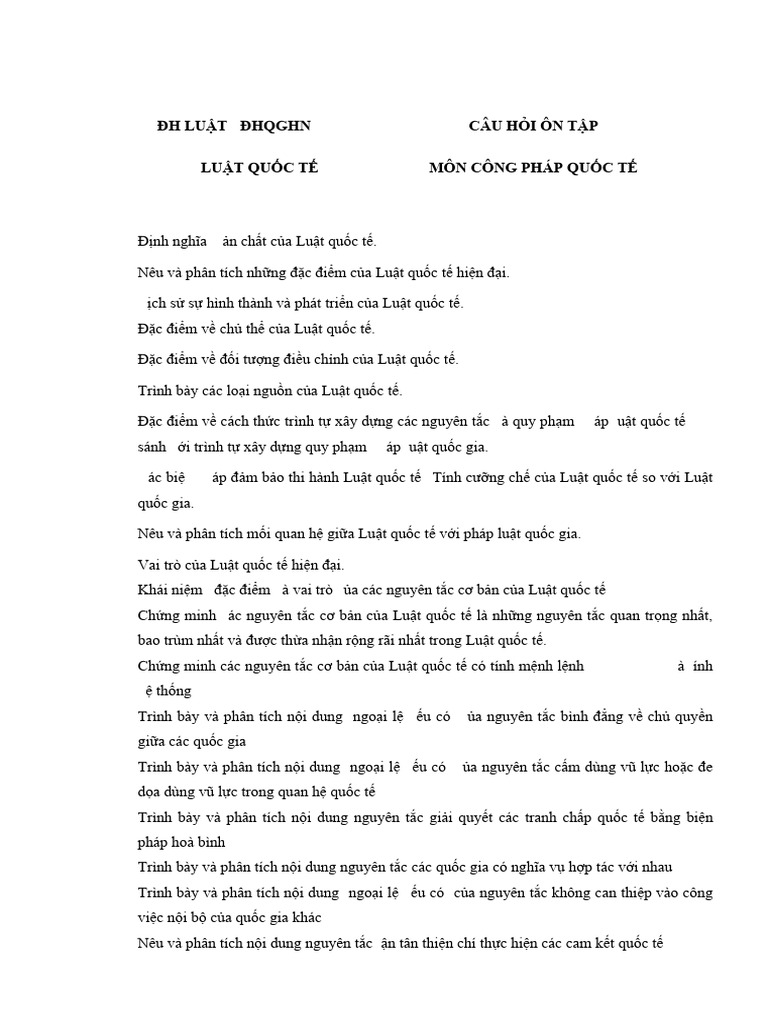 Khoa LQT. Câu Hỏi Ôn Tập CPQT 2024 | PDF