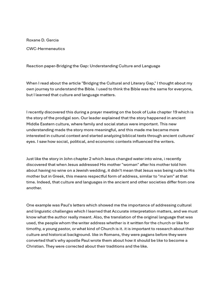 Roxane D. Garcia- Bridging the gap | PDF | Bible | Jesus