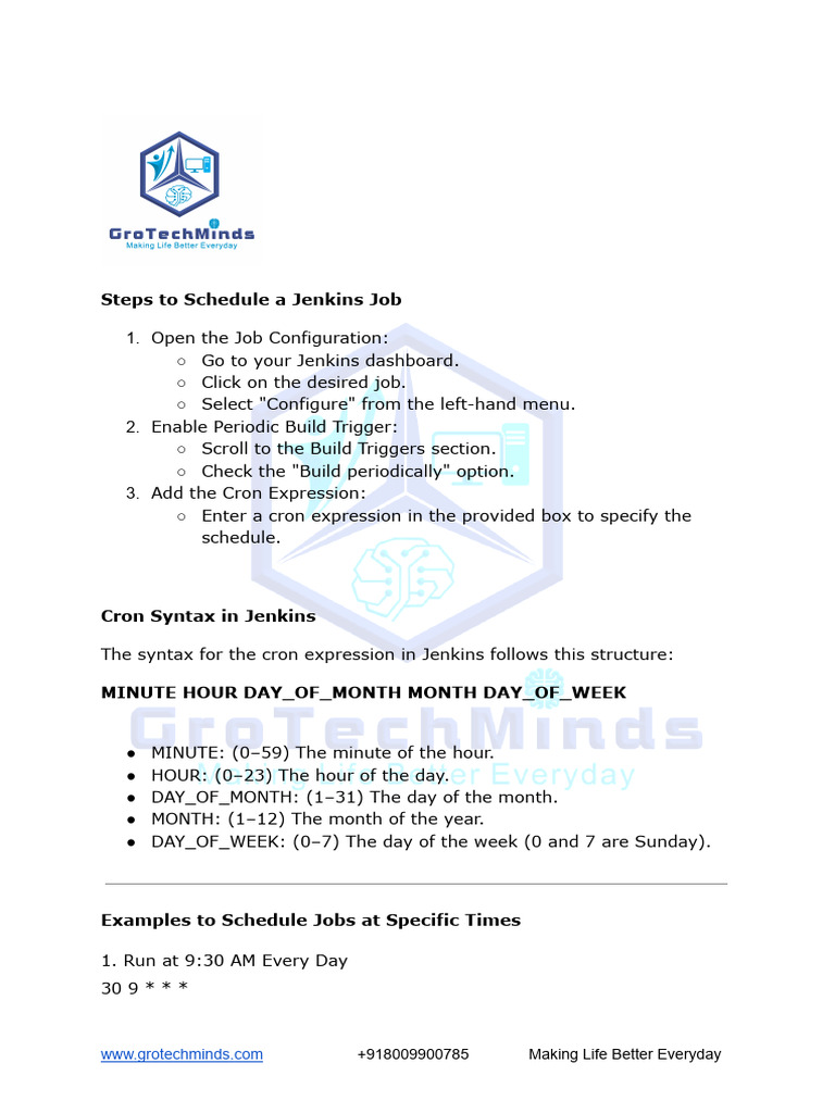 Scheduling Jobs in Jenkins with Cron | PDF | Workweek And Weekend
