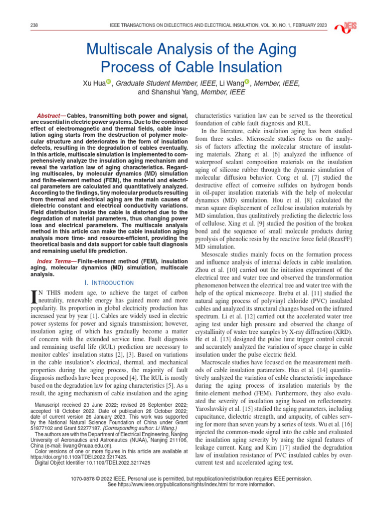 Multiscale Analysis of The Aging Process of Cable Insulation | PDF ...