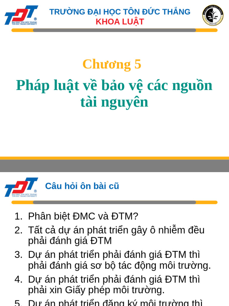 E01034 - Luật Môi trường - Chương 5 - HK1 - 23 - 24 - new - SV | PDF