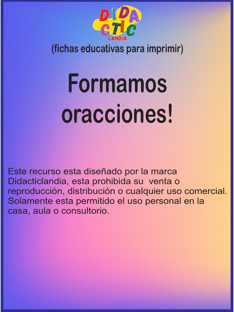 Formando Oraciones | PDF
