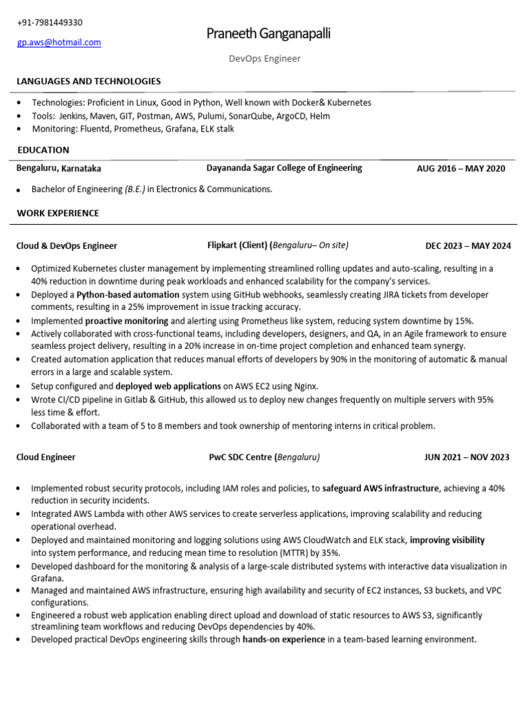 Praneeth New Resume-2 | PDF | Amazon Web Services | Cloud Computing