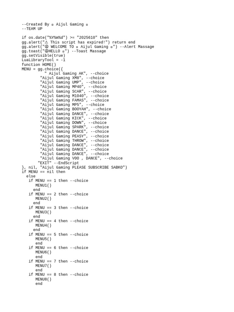 Aijul Gaming Emote Hack Script - Lua | PDF
