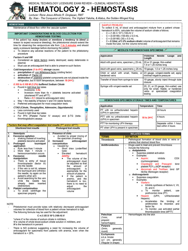 HEMA2 | PDF | Coagulation | Platelet
