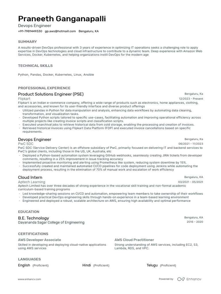 Praneeth Ganganapalli: Devops Engineer | PDF | Amazon Web Services | Cloud Computing