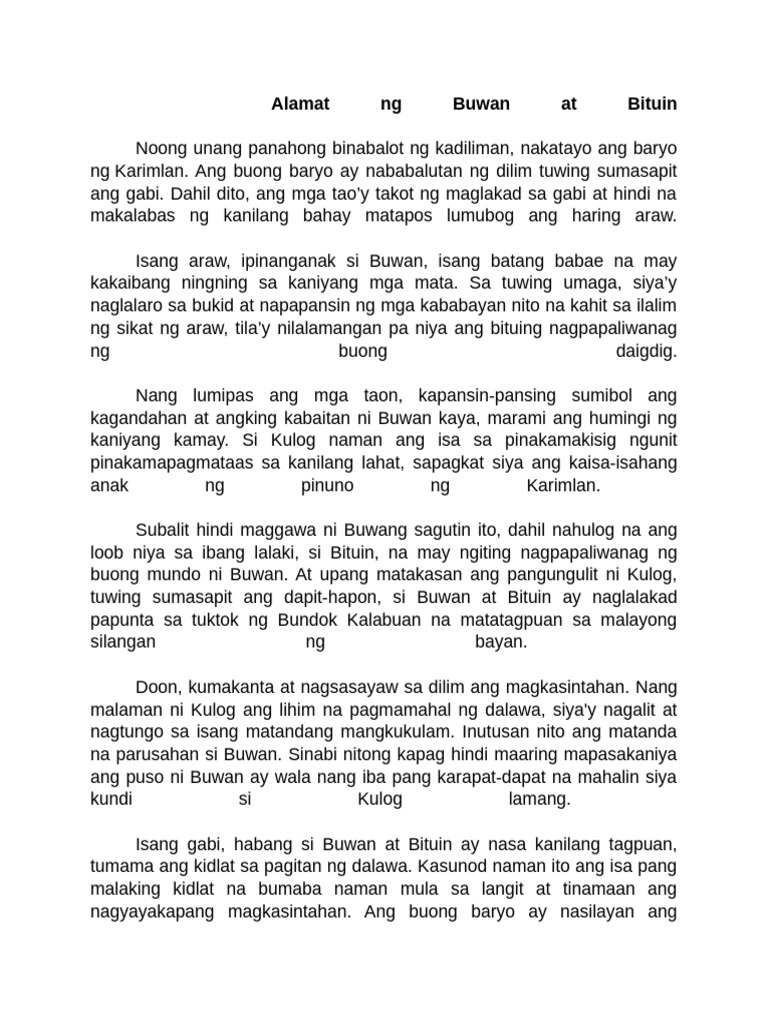 Alamat Ng Buwan(1) | PDF