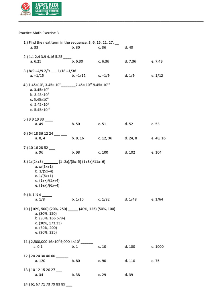 300 Items Mathematics Reviewer With Detailed Solutions | PDF | Area ...