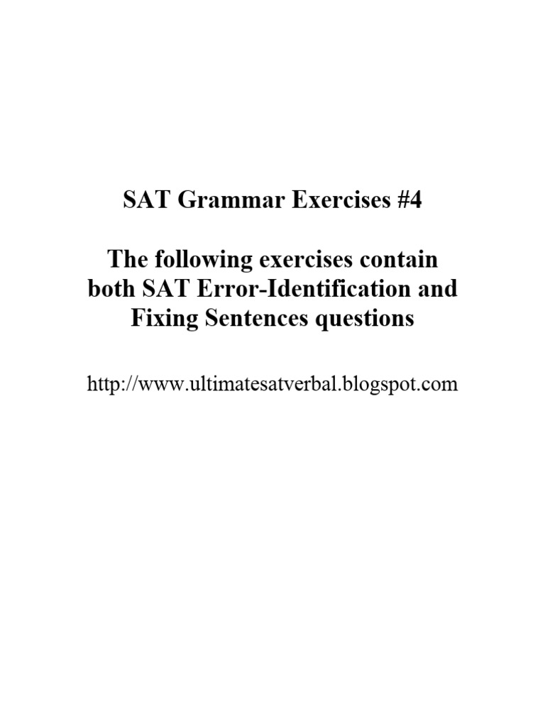 Hehe Sat Writing Exercises 4 | PDF | Linguistics | Linguistic Typology