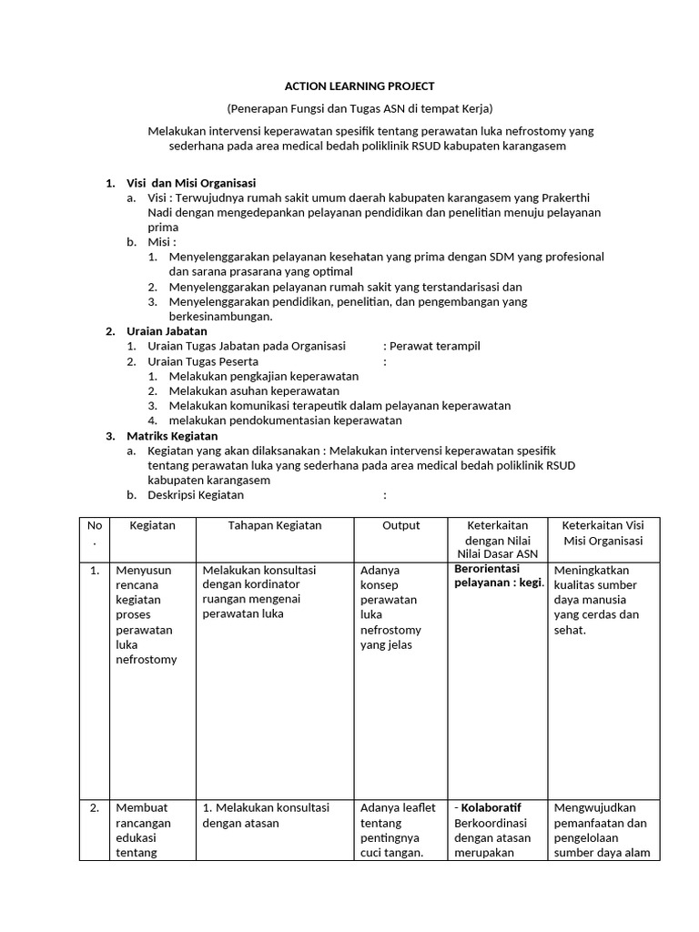 ACTION LEARNING PROJECT Indrajaya | PDF