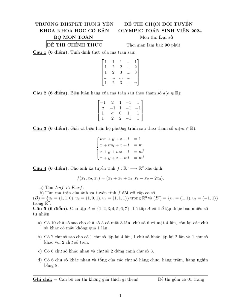 De Thi DSTT 21.12.2024 | PDF