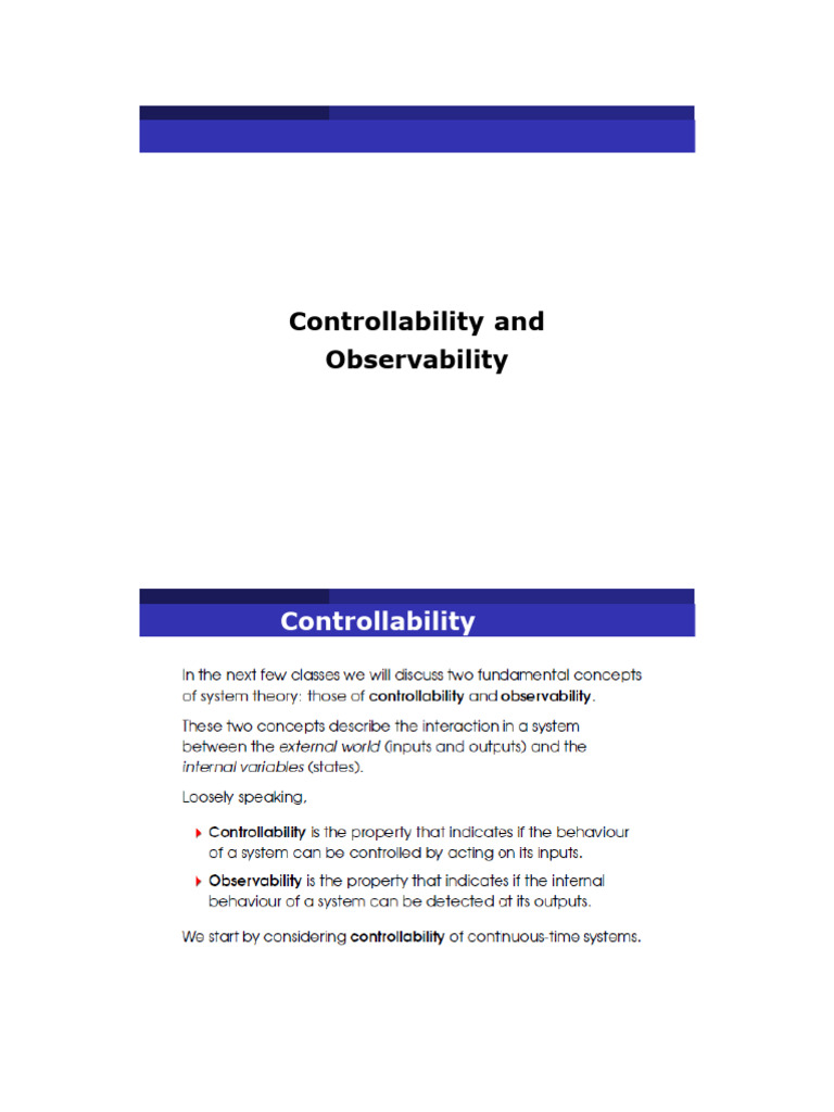 2023-2024 Lecture Notes 6 Controllability-observability | PDF ...