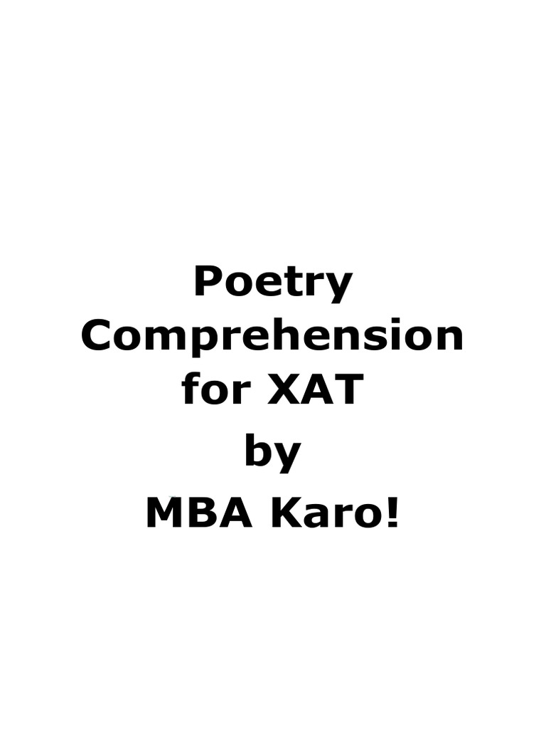 Poetry Comprehension For XAT - MBA Karo | PDF | Anger | Happiness