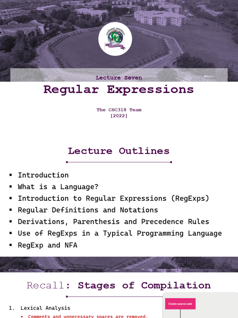 [Week 7]REGULAR EXPRESSION | PDF | Regular Expression | Automata Theory