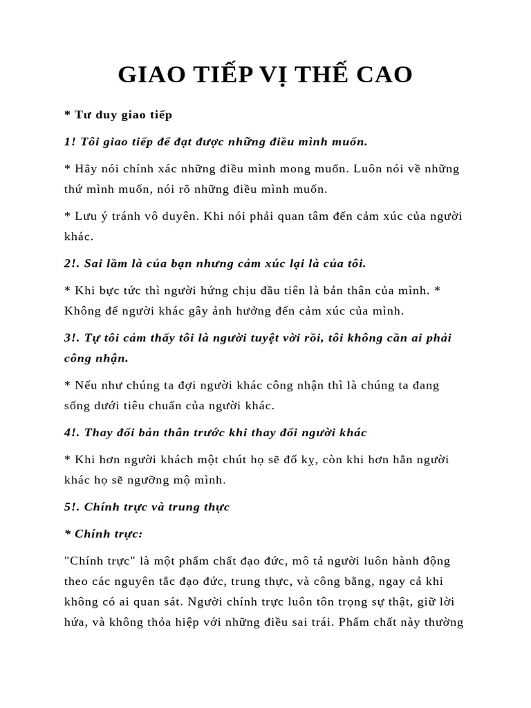 Giao Tiep VI The Cao Master Anh Duc | PDF