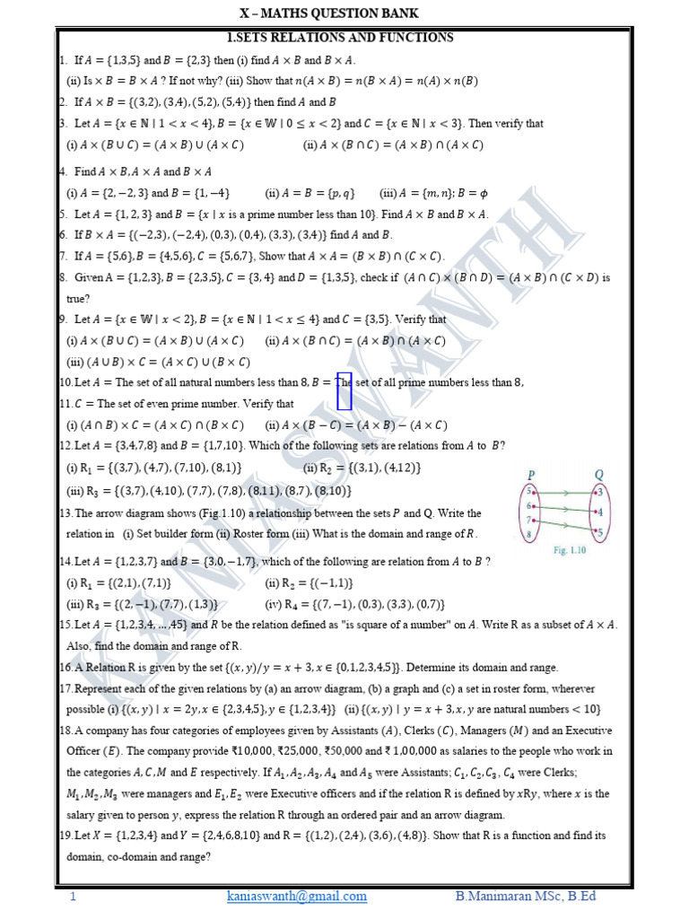 10th Maths Important Question Bank English Medium PDF Download | PDF ...