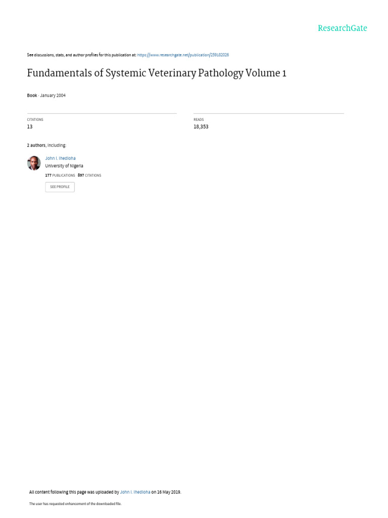 Fund of Systemic Vet Pathology Vol 1 | PDF | White Blood Cell ...