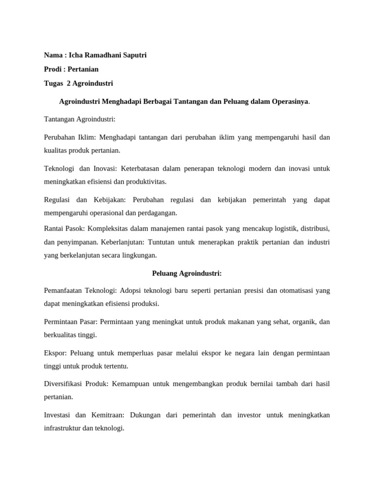 Tugas 2 Icha (Pertanian) | PDF