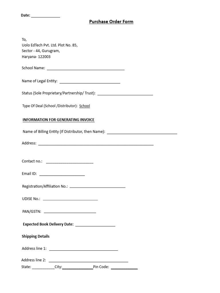PO_Form (1) | PDF | Business Law | Private Law