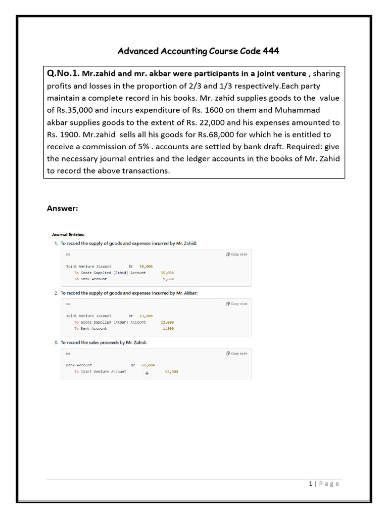Aiou Advanced Accounting Course Code 444 Important Questions | PDF | Lease | Dividend