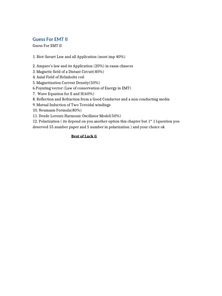 Key Topics for EMT II Exam Prep | PDF