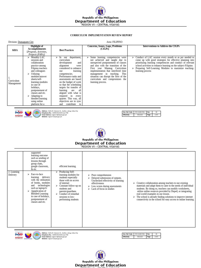 Cigps-Filipino-1st Quarter | PDF | Educational Assessment | Educational ...