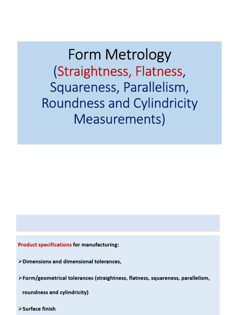 Form Metrology: Tolerances & Measurements | PDF | Metrology | Optics