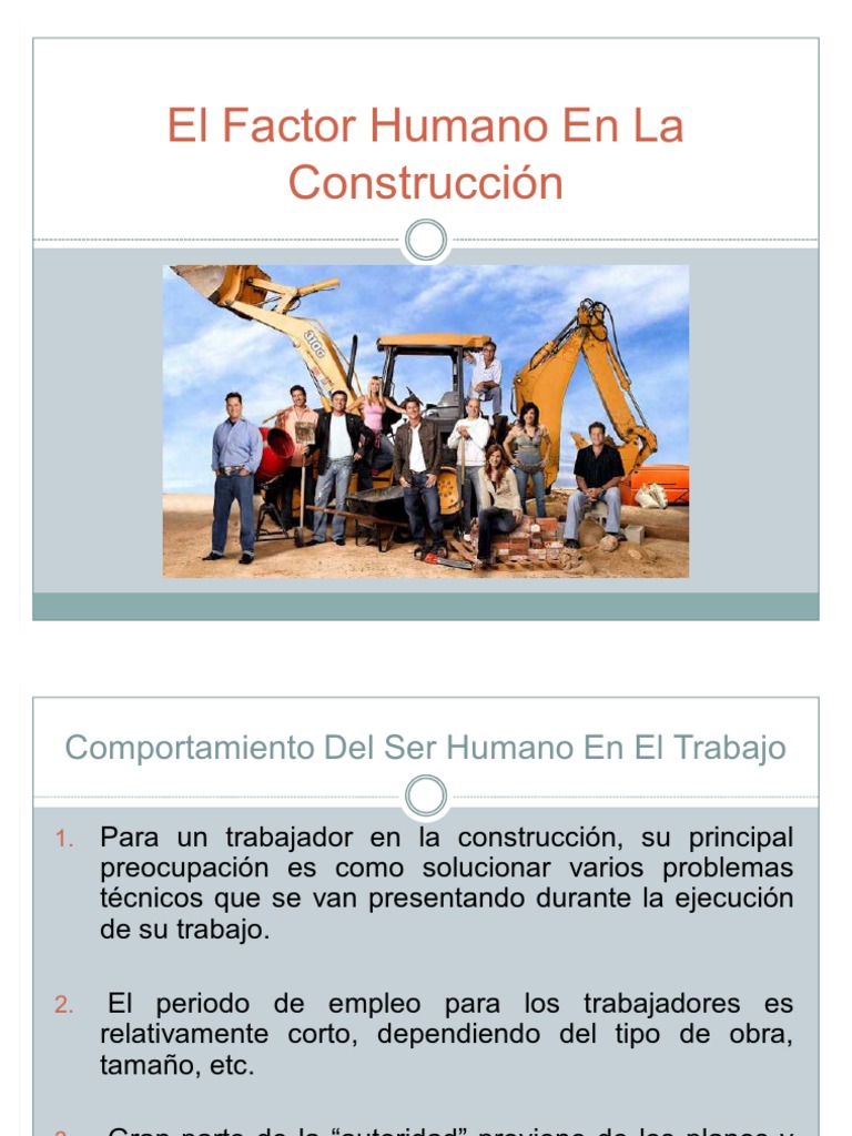 El Factor Humano en La Construccion