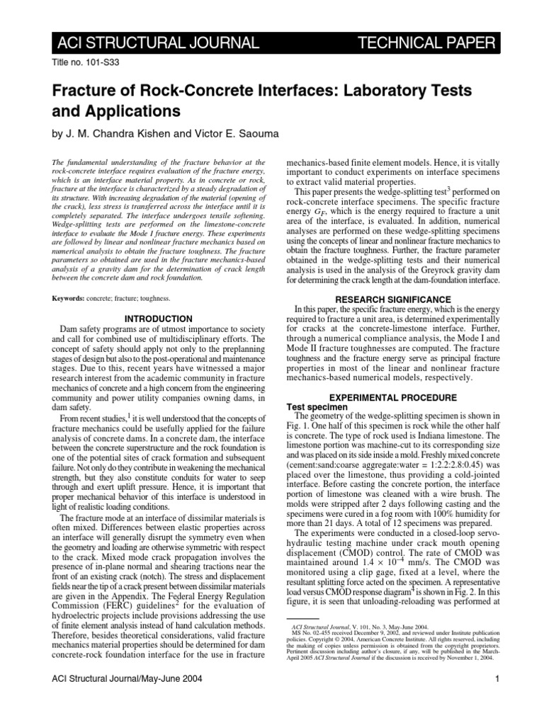 Concrete Rock Interface | PDF | Fracture Mechanics | Fracture