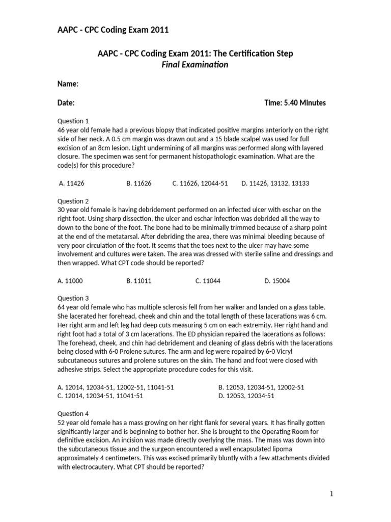 AAPC_CPC_Coding_Exam_2011_The_Certification_Step_Final_Examination ...