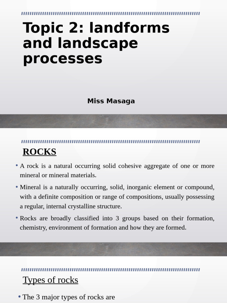 Form 2 Notes Landforms | PDF | Rock (Geology) | Igneous Rock