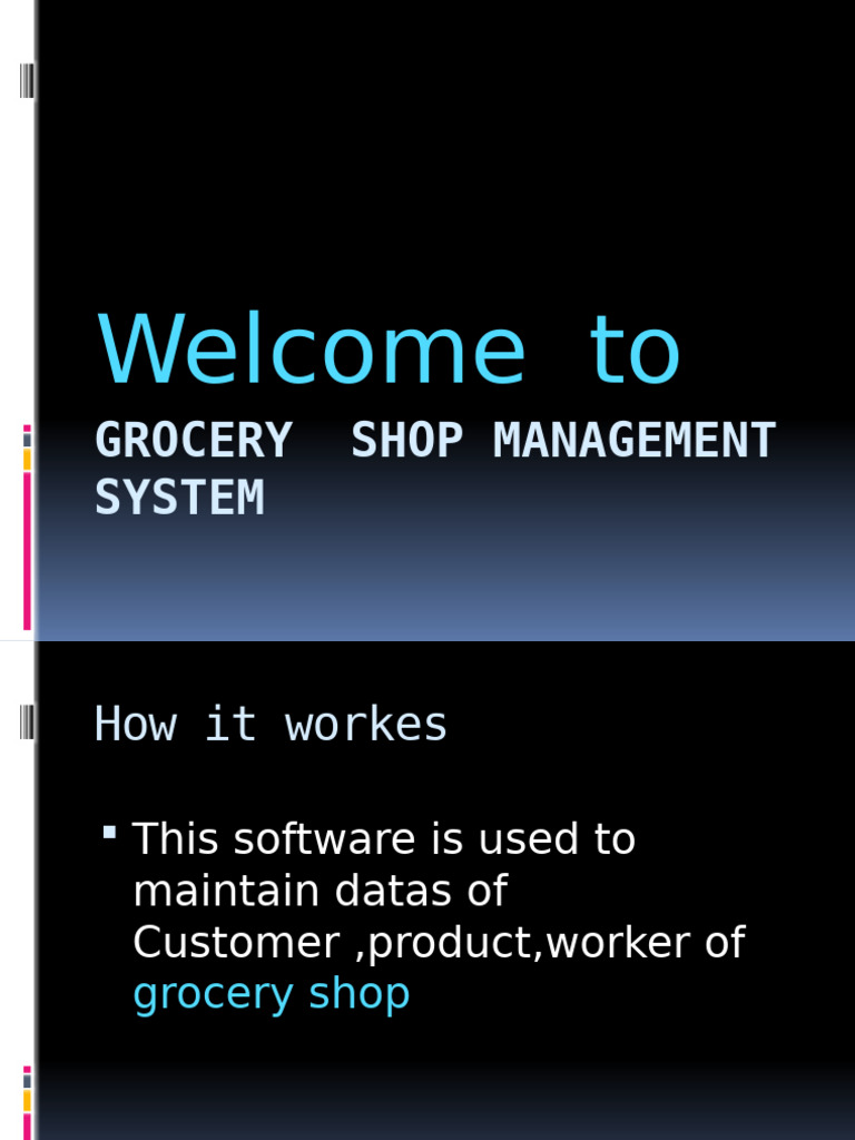 Grocery Shop Management System | PDF