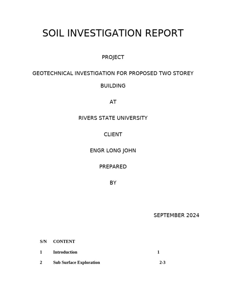 Geotechnical Soil Report for Building | PDF | Geotechnical Engineering ...