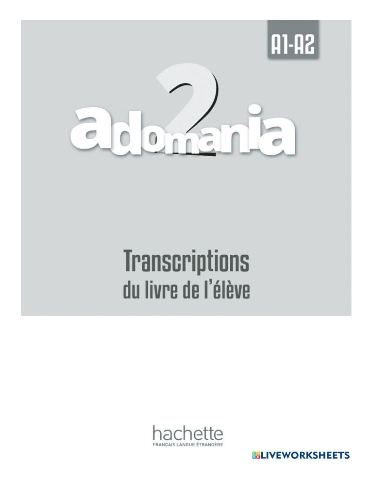Adomania2 Livre Élève Transcriptions | PDF