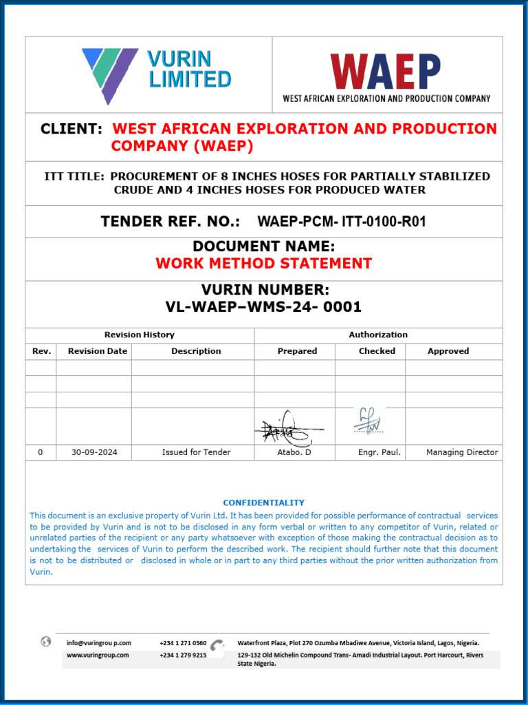 Tender Form e - Wep - Work Execution Plan | PDF | Fluid Dynamics ...