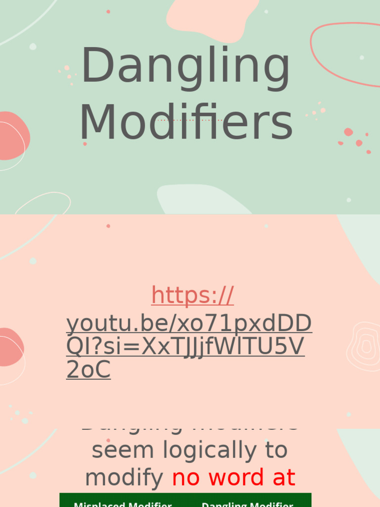 3 - Dangling Modifiers | PDF
