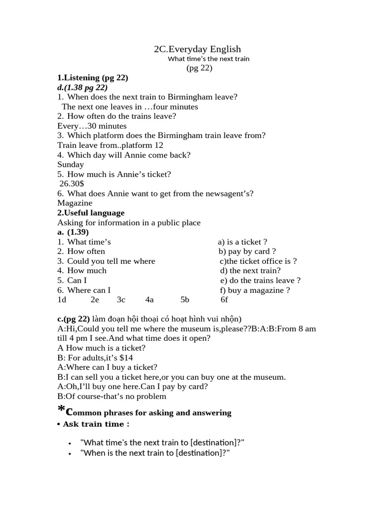 2C-Listening and Useful Language | PDF