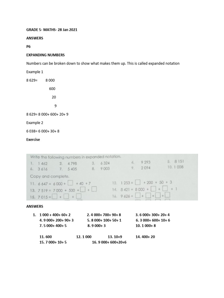Grade 5 Maths: Expanded Notation Guide | PDF