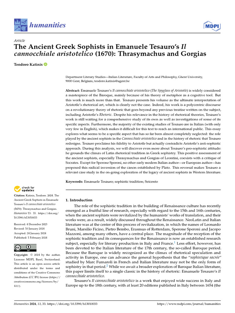 The Ancient Greek Sophists in Emanuele T | PDF | Rhetoric | Socrates