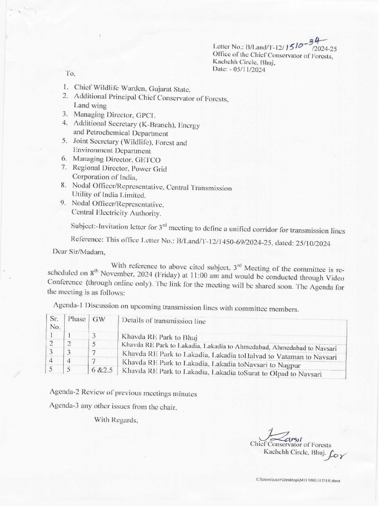 3rd Meeting Letter | PDF