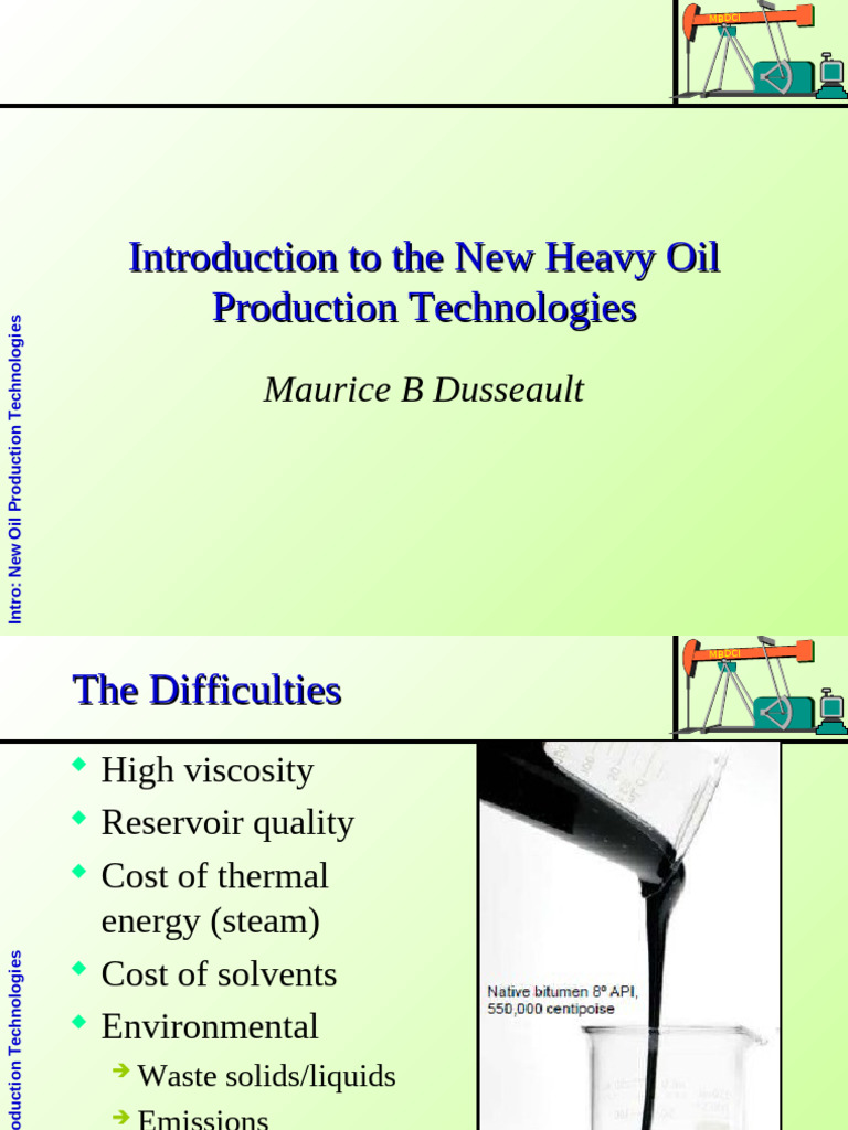 Introduction To The New Heavy Oil Production Technologies | PDF ...
