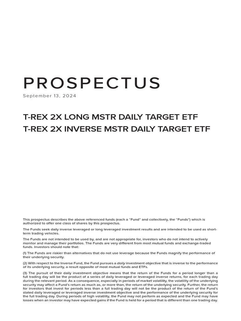 MSTU Nov2024t Rex 2x Mstr Prospectus | PDF | Investment Fund | Derivative (Finance)