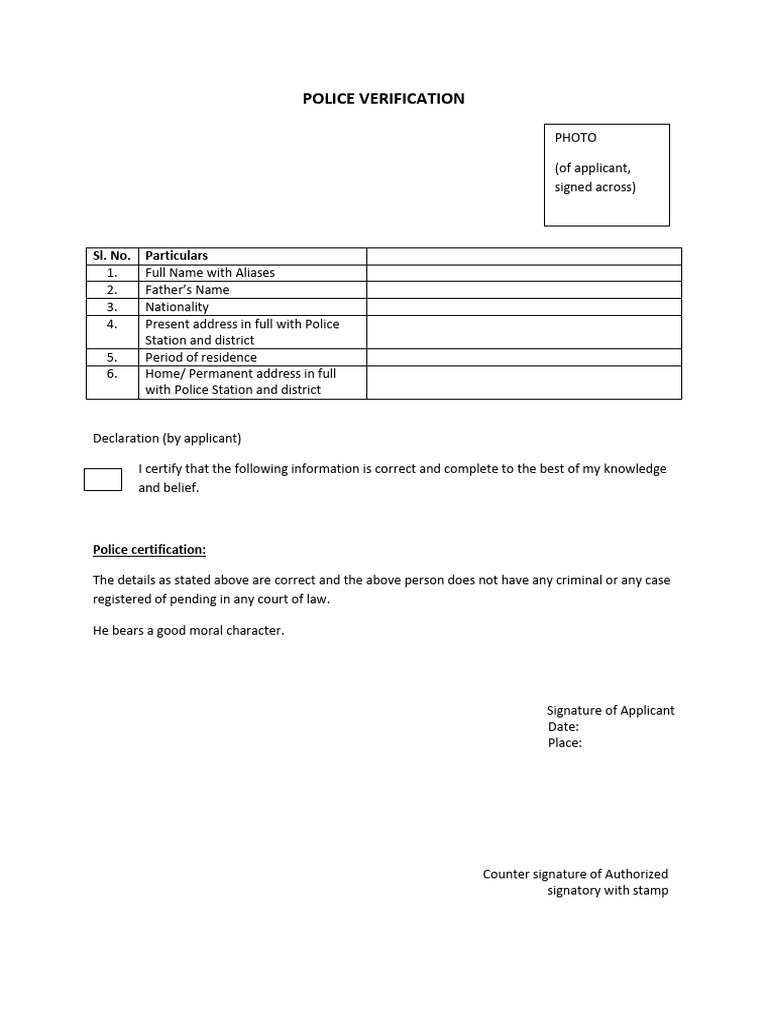 Police Verification | PDF