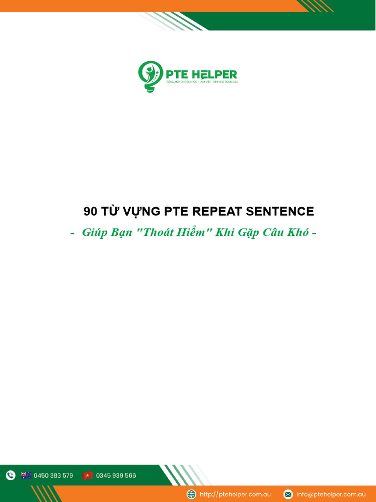 90 Từ Vựng Pte Repeat Sentence Giúp Bạn - thoát Hiểm - Khi Gặp Câu Khó ...